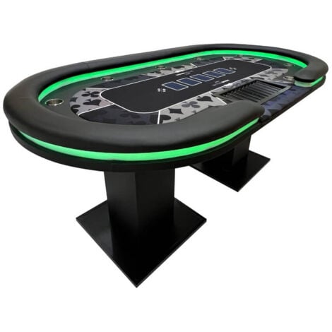 HOME DELUXE - Table de poker LED avec mallette de poker et chaises ...