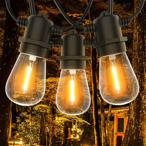 10m String Lights, S14 Indoor String Lights, Waterproof LED Outdoor ...