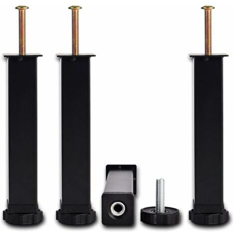 4pcs Metal Screw-in Bed Legs Universal Slatted Bed Base Feet Black ...