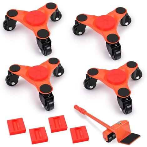 6" Steel Tri-Dolly Dollies with Casters, 4 Pack, 3-Wheel Dolly ...