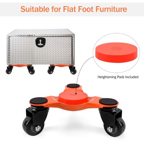 6" Steel Tri-Dolly Dollies with Casters, 4 Pack, 3-Wheel Dolly ...