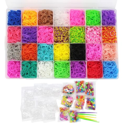 Bungee Cord 10 000 Pieces Rubber Loom Bands Bracelet Making Kit 500 Pieces S Clips 175 Pieces