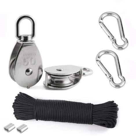 Lifting Pulley, 2 Pieces 50MM 304 Stainless Steel Pulley, 2 Pieces M50 ...