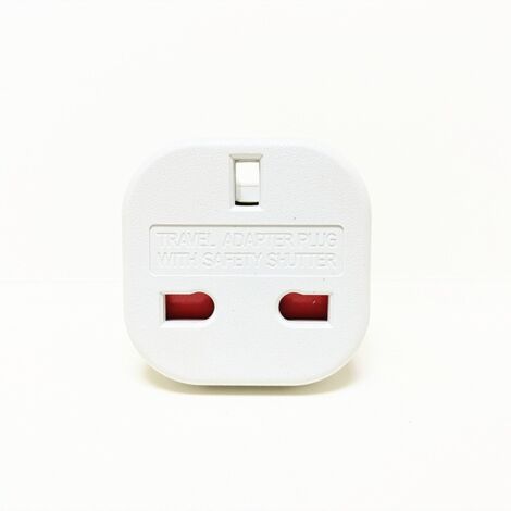 Travel Adapter - British 3 Pin White - UK Standard Plug to European ...