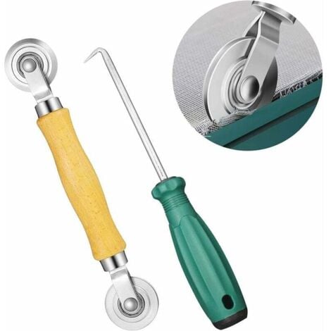 Screen Rolling Tools, Groove Roller Tool with Wooden Handle and Steel ...