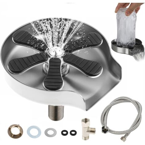 Glass Rinser for Kitchen Sink, Stainless Steel Glass Washer, Water ...