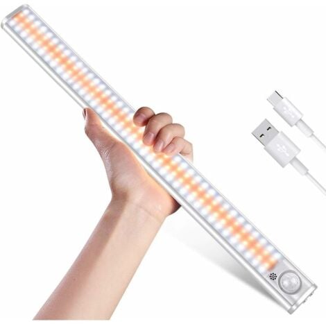 160 LED Cabinet Light, Wardrobe Lighting, USB Rechargeable, Motion Sensor, Stepless Dimming, 3 ...