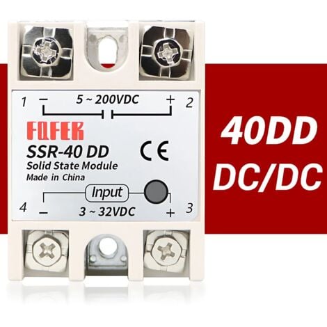 Solid State Relay, SSR-40 DD 40A 5-220VDC Solid State Relay Module, Single Phase Solid State ...