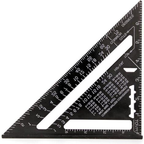 7 Inch Black Triangle Ruler Carpenter Square Aluminum Alloy High ...