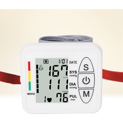 Talking Wrist Blood Pressure Monitor, Heart Rate Detector, Digital LCD ...