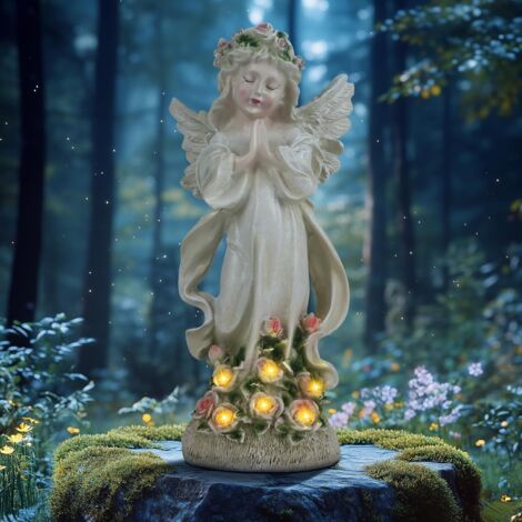 Solar Garden Angel Statue, Solar Prayer Light, Fairy Angel Sculpture ...