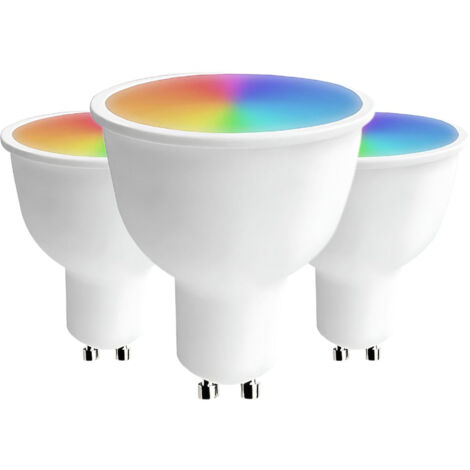 Lot 3 LED Spot Smart WiFi GU10 5W Equi.25W 380lm RGBWW Dimmable via ...