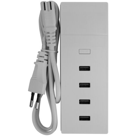 Base de charge ultra rapide, 4 USB 1m 1m Blanc