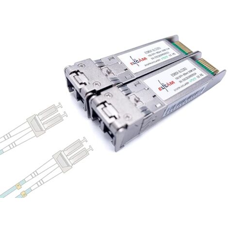 Elfcam - Lot de 2 Modules SFP+ 10 Gbps - LC/UPC Duplex Multimode OM3 ...