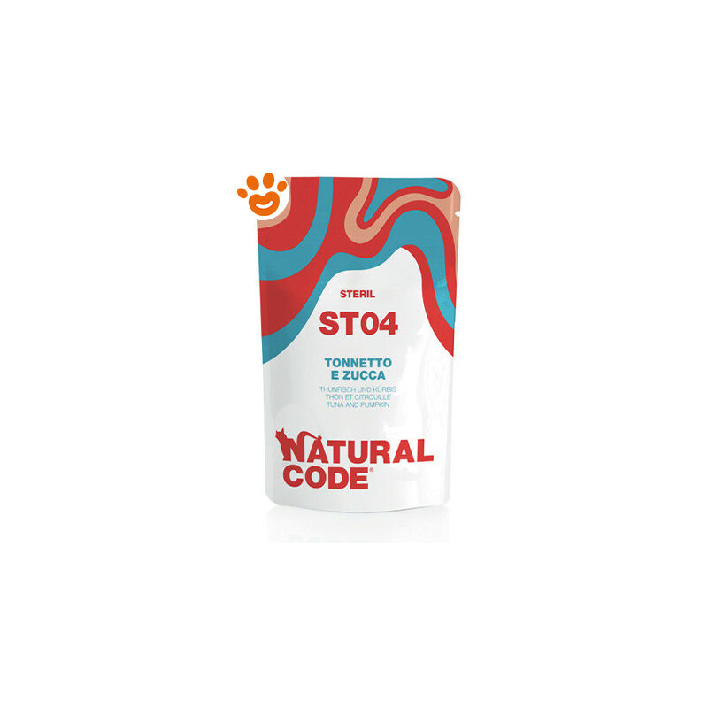 Natural Code Gatto Sterilizzato Busta 70g ST04 Tonnetto e Zucca