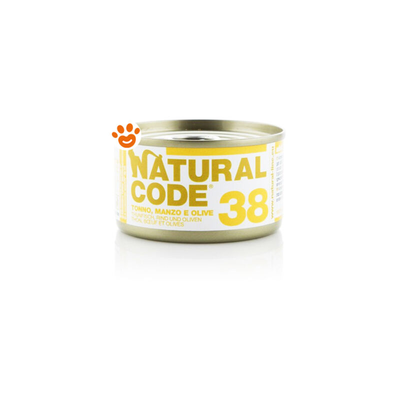 Natural Code 38 Cat Adult al Tonno, Manzo e Olive - Natural Code 38 Cat ...