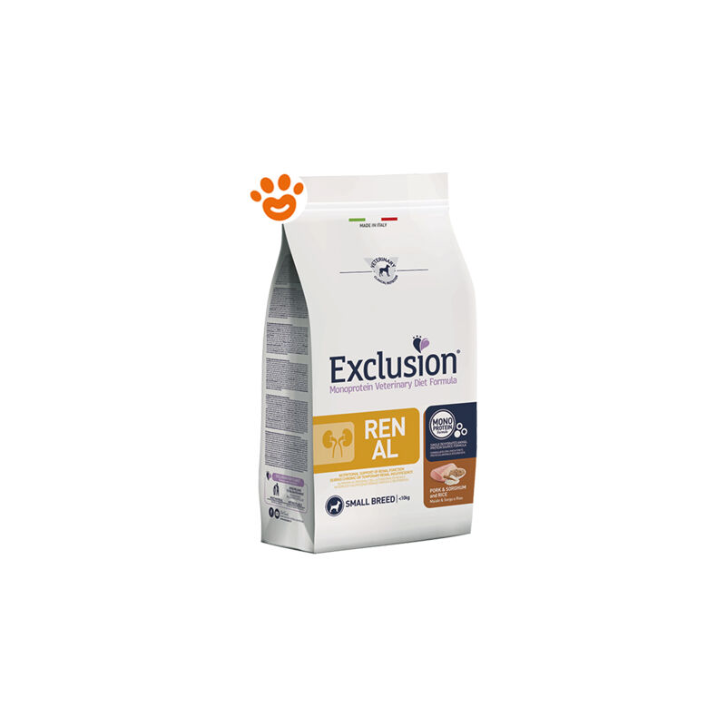 Exclusion Dog Renal Adult Small Breed Maiale Saggina e Riso - Exclusion Dog Renal Adult Small ...