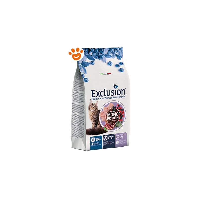 Exclusion Cat Mediterraneo Monoproteico Noble Grain Sterilised Adult Giant Pollo - Exclusion Cat ...