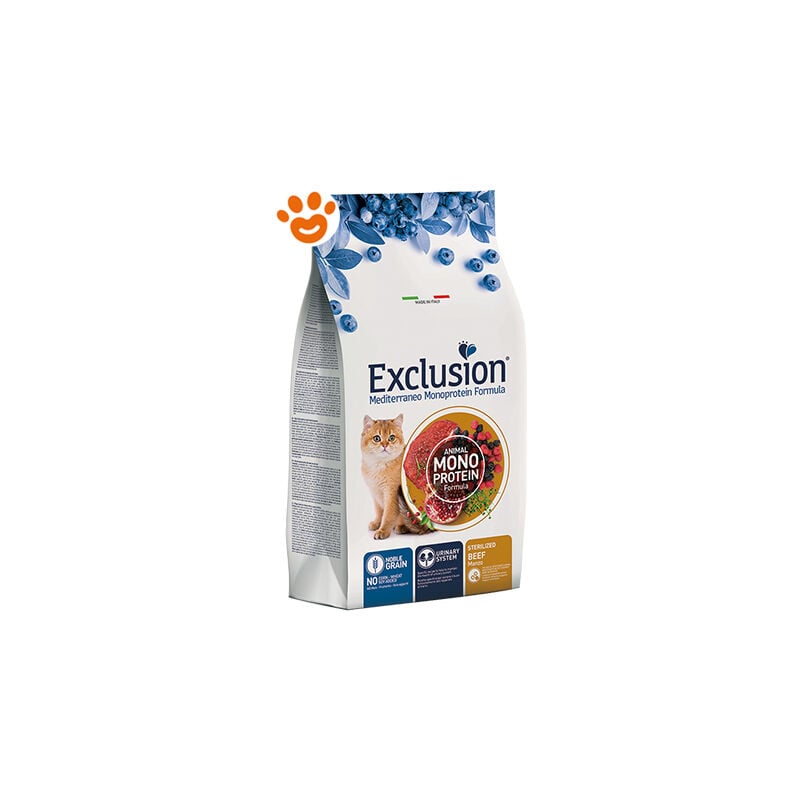 Exclusion Cat Mediterraneo Monoproteico Noble Grain Sterilised Adult Manzo - Exclusion Cat ...