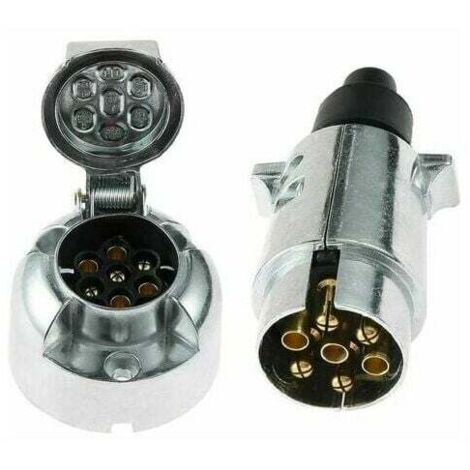 KZQ 7-poliger Anhänger-Stecker aus Metall und 7-polige Anhänger-Buchse ...