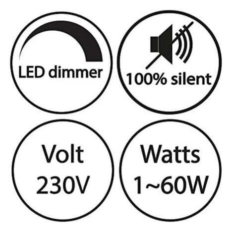 Lichtdimmer mit Drehschalter, Spannung 220-230 V, Farbe weiß, für ...