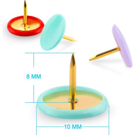 Chinchetas de colores (300 unidades), chinchetas redondas de plástico ...