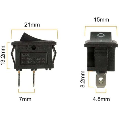 KZQ 10 piezas mini interruptores de palanca, 2 polos, interruptores ...