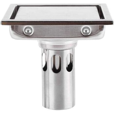 Siphon de sol carré 110 mm en acier inoxydable 304 Siphon de sol Filtre ...