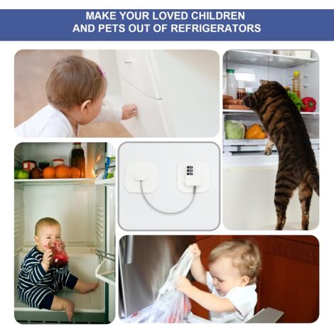 Noir Lot de 2 Serrure Frigo avec Code, Cadenas Frigo pour Enfants, Adhésive Verrou de ...