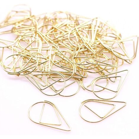 Lot de 100 trombones en forme de goutte d'eau, en métal, pour livres ...