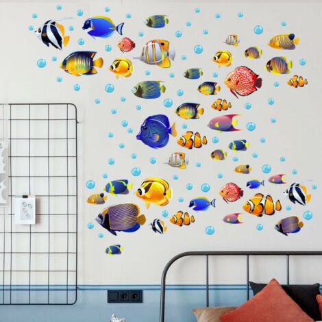 set of colorful fish wall stickers Wall Stickers Wall Decor Removable ...