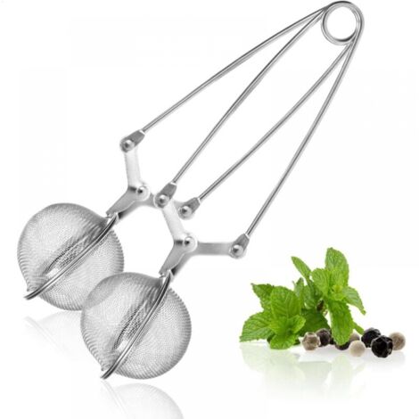 (2 pieces - Ø 4.5 cm) 2x Tea tongs - stainless steel tea egg in the ...