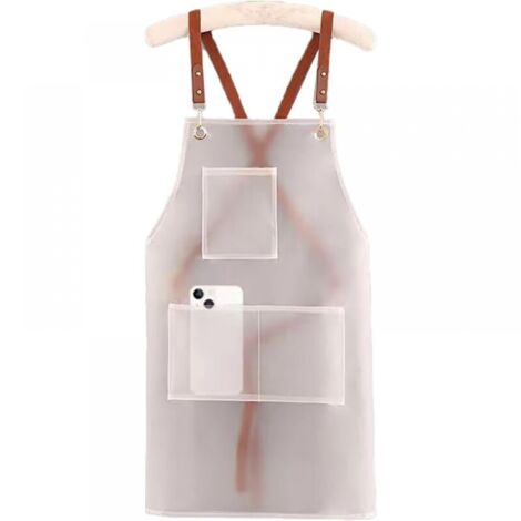 Unisex Waterproof Apron Clear PVC Kitchen Dishwashing Apron