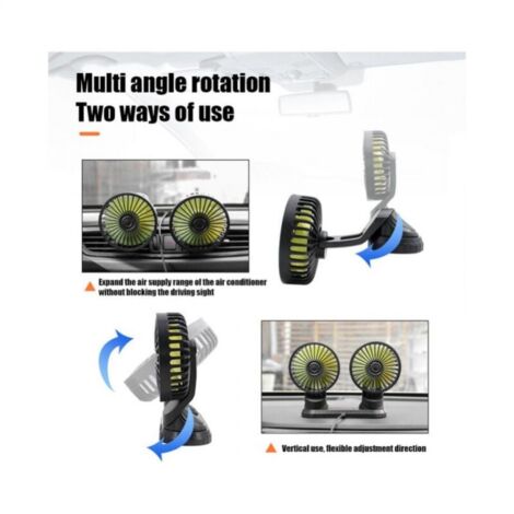 10 W Sommer-Auto-Ventilator, USB-betrieben, in mehreren Winkeln drehbar ...