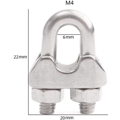 Set mit 12 Edelstahl-Kabelbindern für Drahtseile mit 4 mm Durchmesser ...