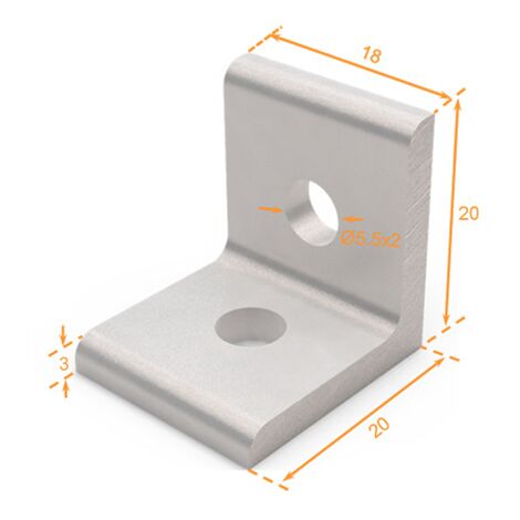 10 Stück Befestigungswinkel aus Metall, Befestigungswinkel (20 x 20 x ...