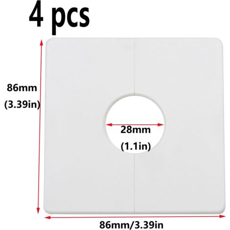 4 Stück Wand-Split-Flansch, quadratische Abdeckung aus ABS-Kunststoff ...