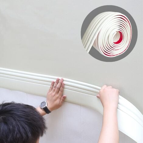 Paintable Skirting Board Trim - Self-Adhesive Peel and Stick Design ...