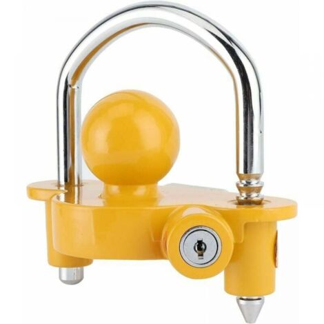 Rustproof yellow trailer lock with 2 keys, suitable for horse trailer ...