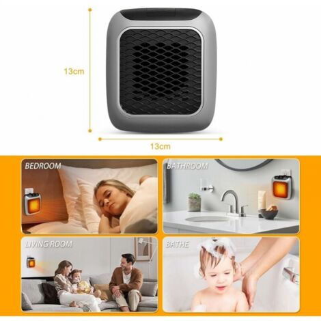 800W Smart Ceramic Fan Heater, Electric Heater with Wall Plug, Mini ...