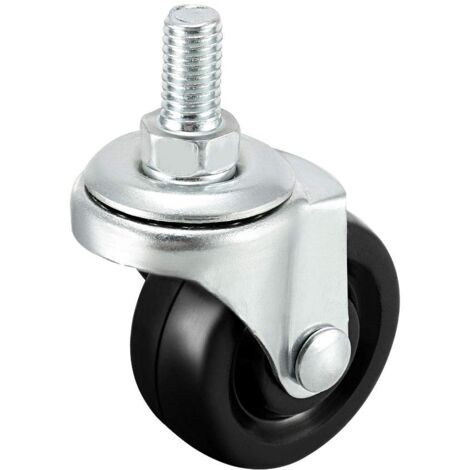 Swivel Casters 1.5 Inch Solid Rubber M8 x 15mm Screw Threaded Caster ...