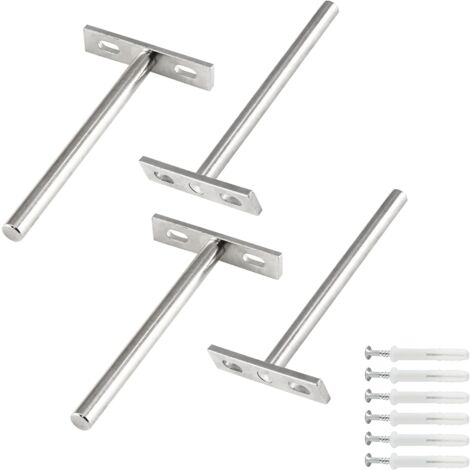 4 Pack 4 Inch Floating Shelf Brackets, Hidden Brackets for Floating ...