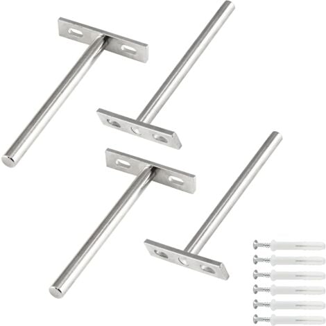 4 Pack 3 Inch Floating Shelf Brackets, Hidden Brackets for Floating ...