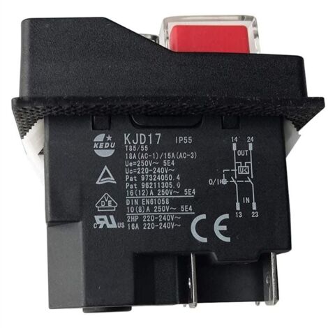 KJD17 Garden Tool Button Switch 220V 4 Pin Terminal Electromagnetic Switch
