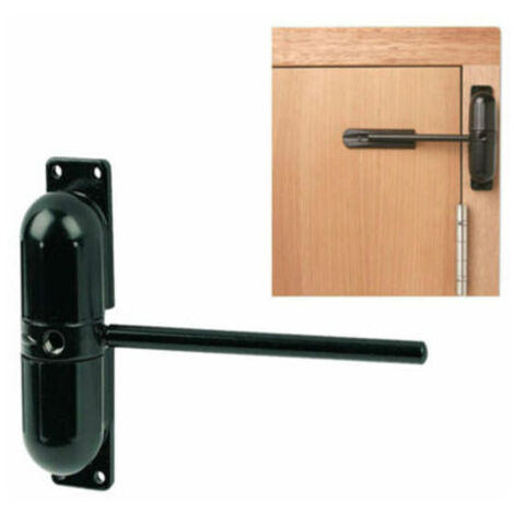 Black Mounting Door Closer, Adjustable, Spring Loaded, Automatic Metal ...