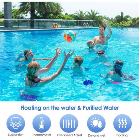 Pool Chlorine Diffuser with Thermometer, Automatic Floating Dispenser ...