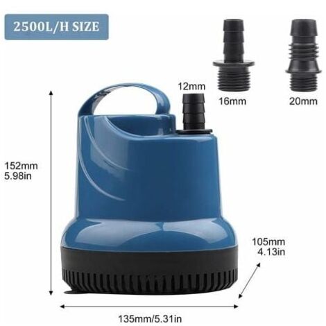 Mini water pump submersible pump 2500 L/H 40W 230V cellar vacuum pump ...