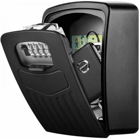 (Black) Secure Key Box, Superior Large Key Box, Key Safe with 4 Digit ...