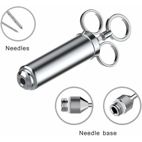 Stainless Steel Sauce Syringe, 3 Needle Marinade Syringe, Food Syringe ...