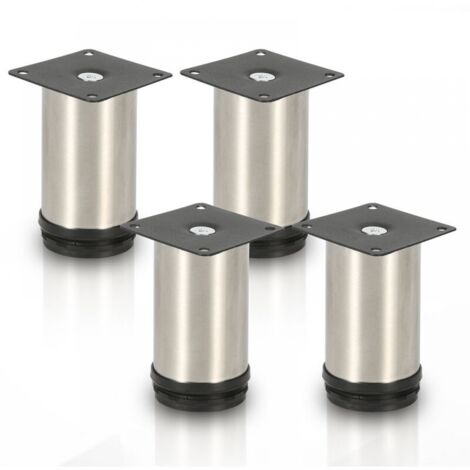 4PCS Adjustable Stainless Steel Furniture Legs Silver 10cm Metal Table ...